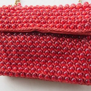 Vintage | Bags | Vintage Red Italian Beaded Purse | Poshmark